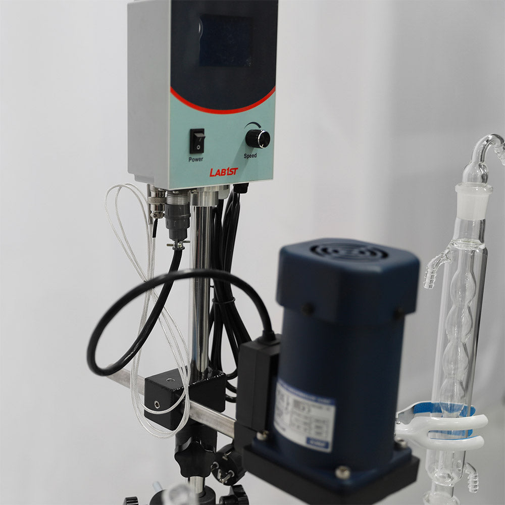 1L Chemical Lab Jacketed Glass Reactor Vessel with Digital Display for ...