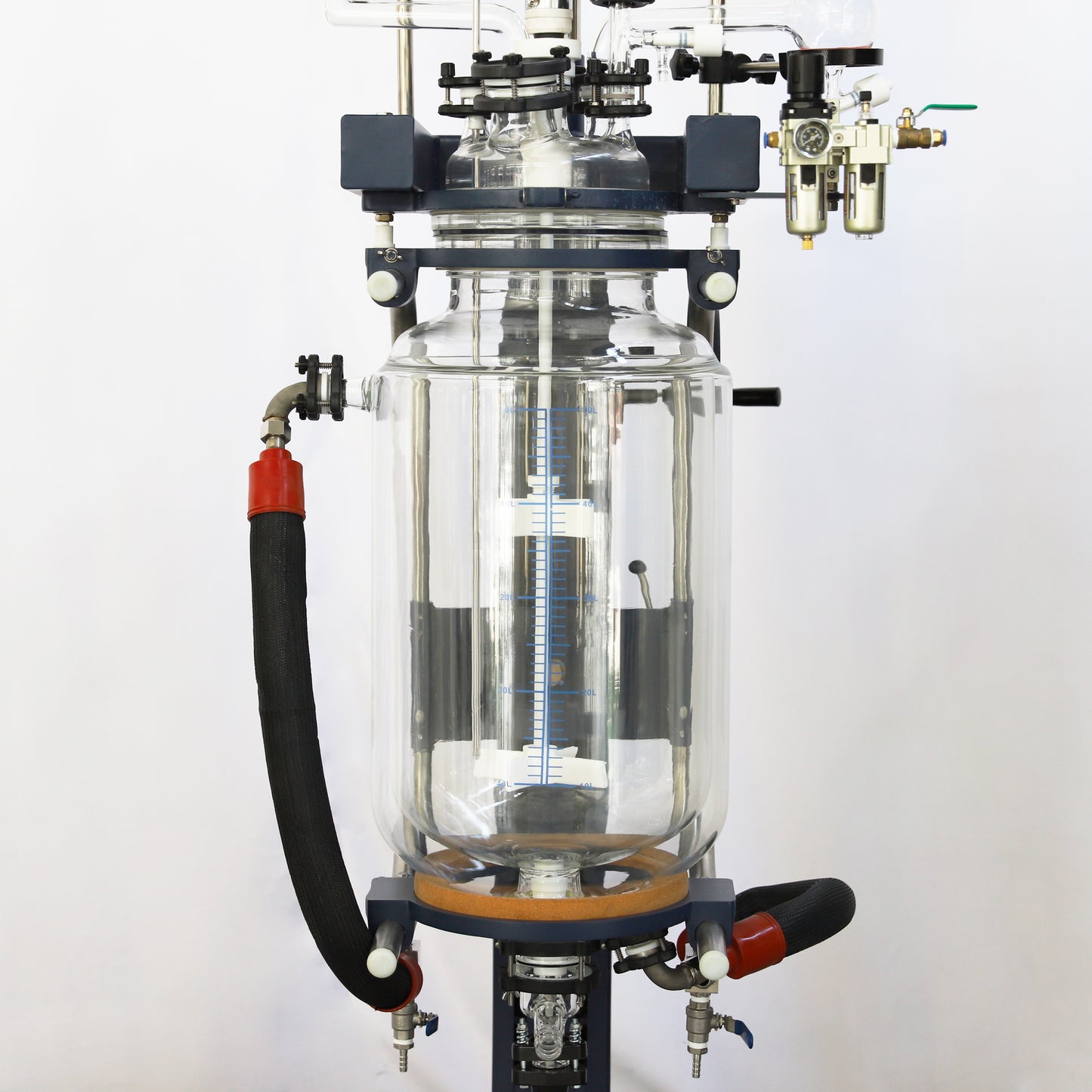 50L Chemical Lab Jacketed Glass Reactor Vessel with Digital Display for ...