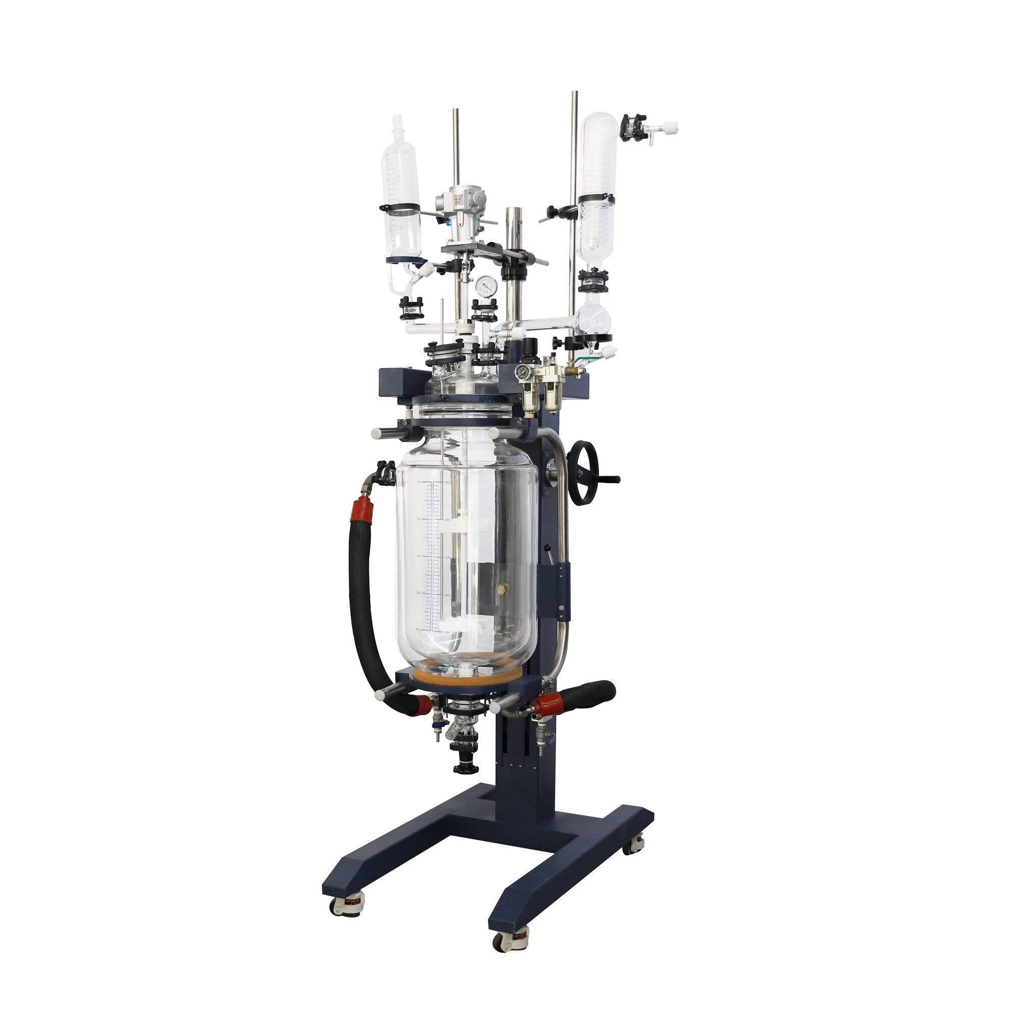 50L Chemical Lab Jacketed Glass Reactor Vessel with Digital Display for ...