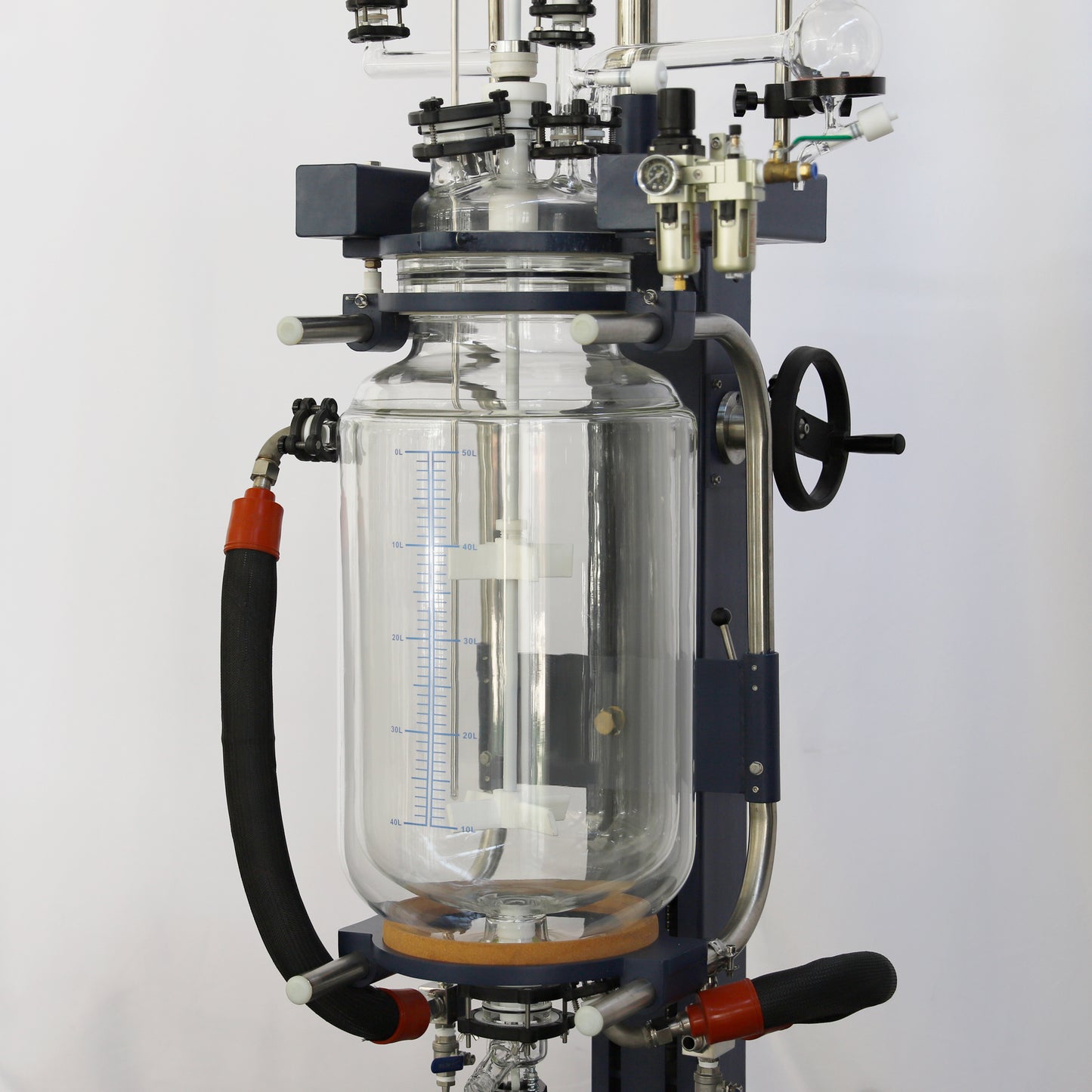 50L Chemical Lab Jacketed Glass Reactor Vessel with Digital Display for ...