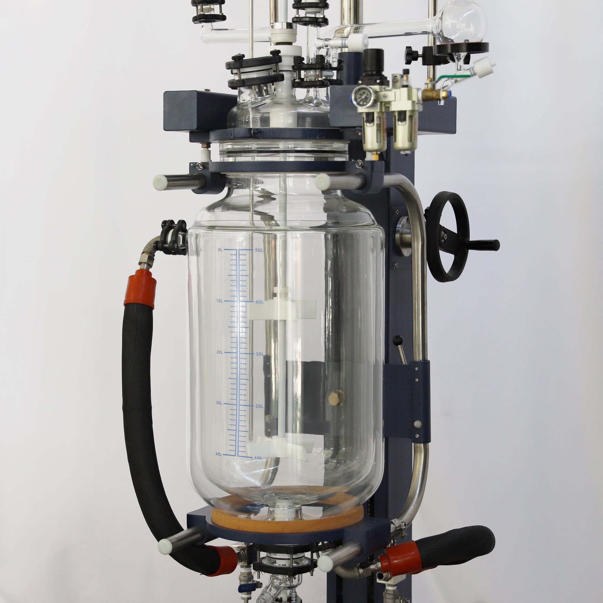 50L Chemical Lab Jacketed Glass Reactor Vessel with Digital Display for ...