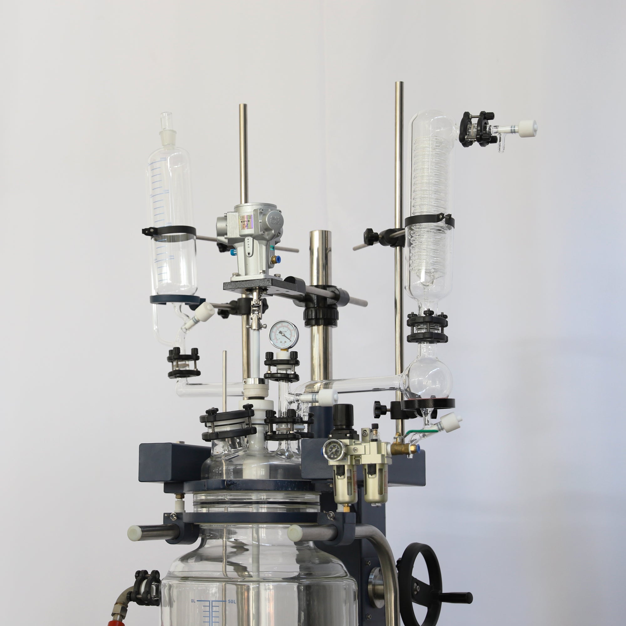 50L Chemical Lab Jacketed Glass Reactor Vessel with Digital Display for ...