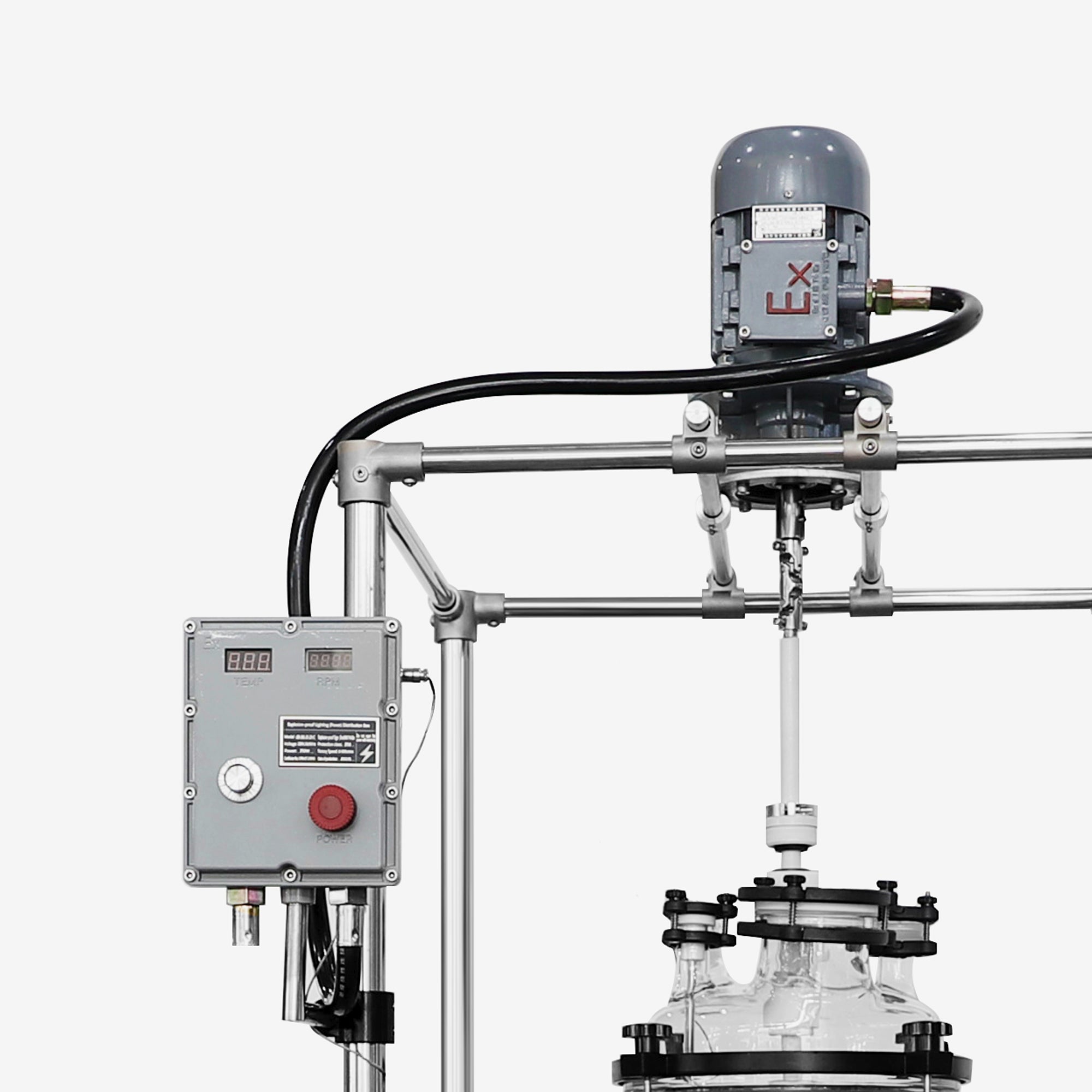 50L Chemical Lab Jacketed Glass Reactor Vessel with Digital Display for ...