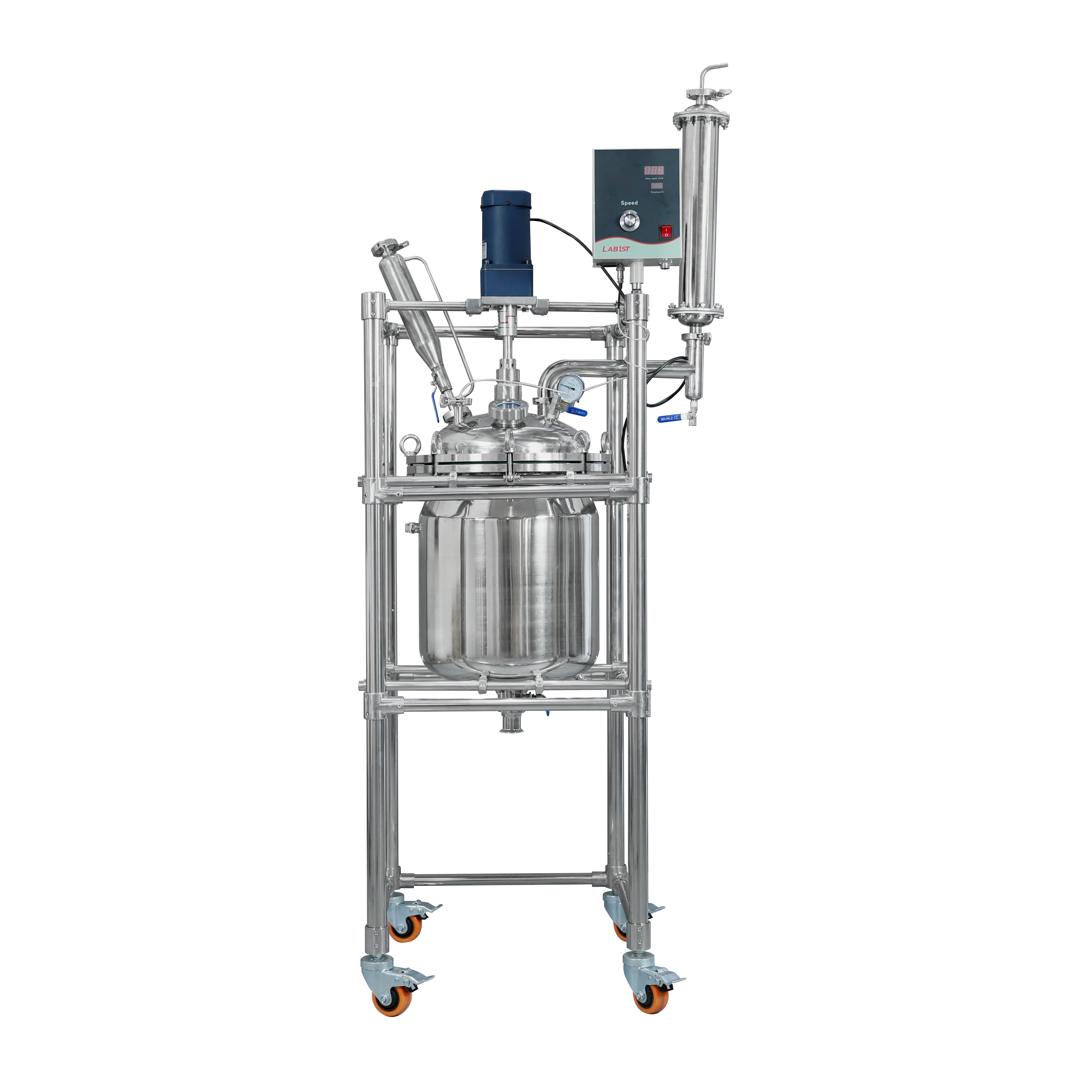 100L Chemical Lab Jacketed Glass Reactor Vessel with Digital Display ...
