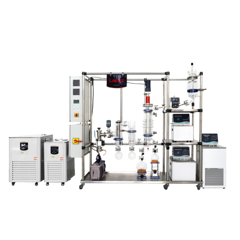 0.75~7.5L/h 0.1㎡ Upgraded Glass Wiped Film Molecular Distillation Turn ...
