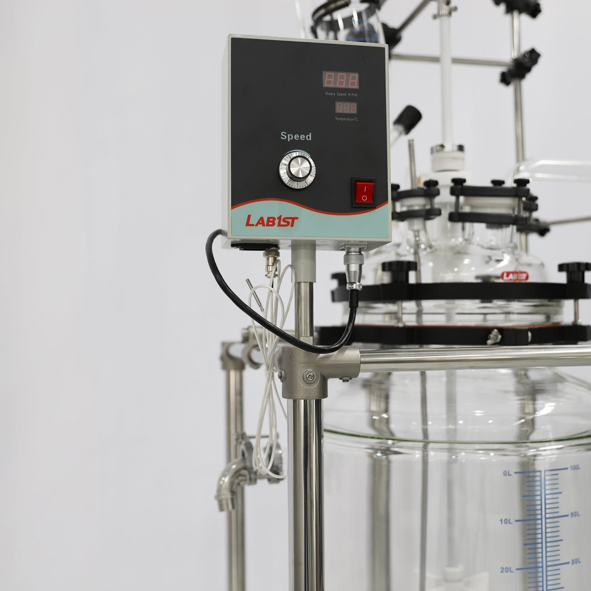 10L Chemical Lab Jacketed Glass Reactor Vessel with Digital Display for ...