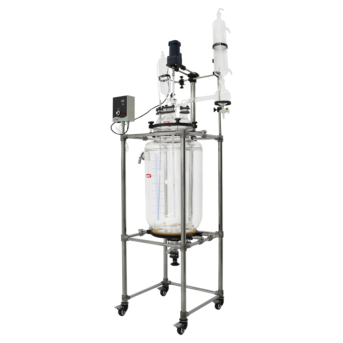 150L Chemical Lab Jacketed Glass Reactor Vessel with Digital Display ...