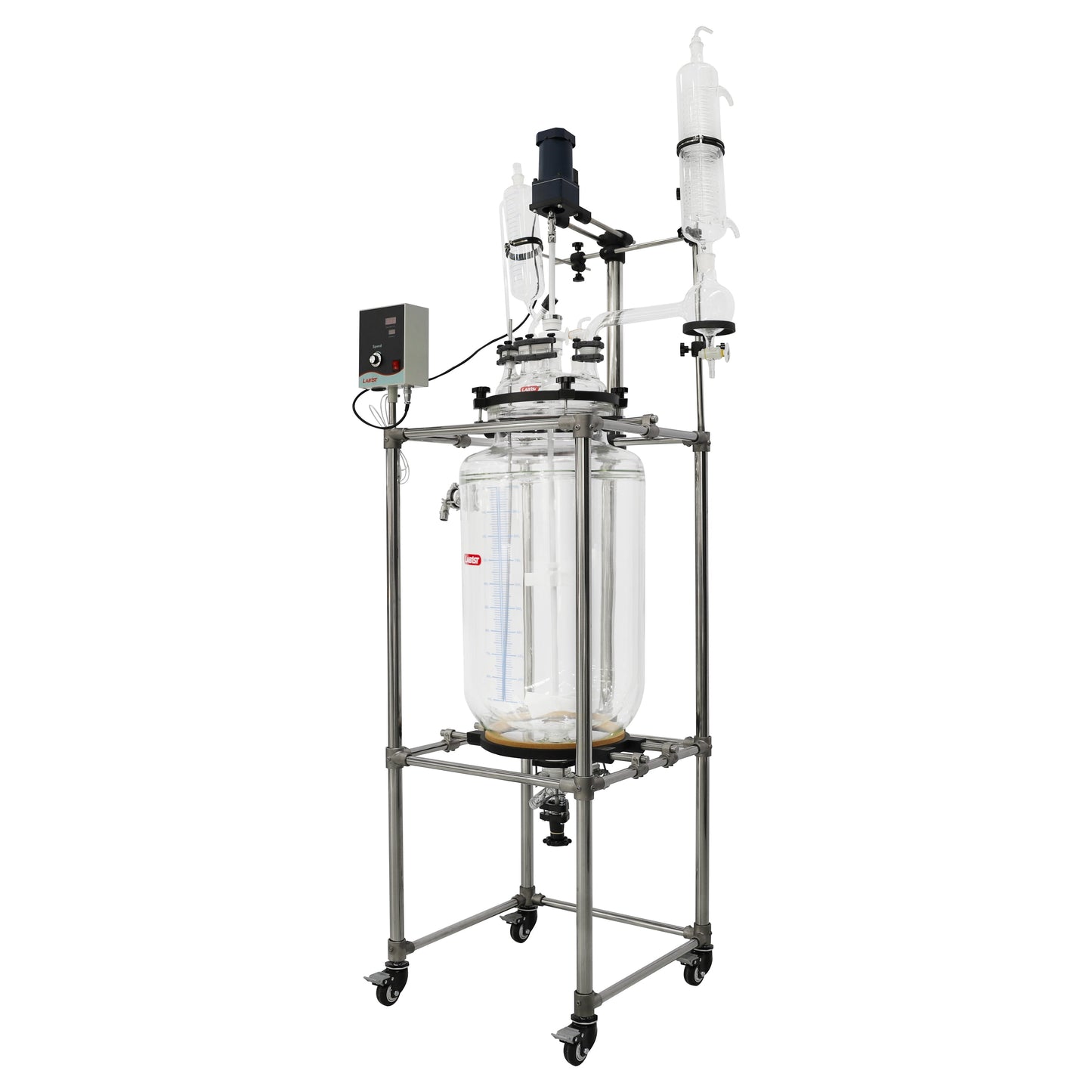 200L Chemical Lab Jacketed Glass Reactor Vessel with Digital Display ...