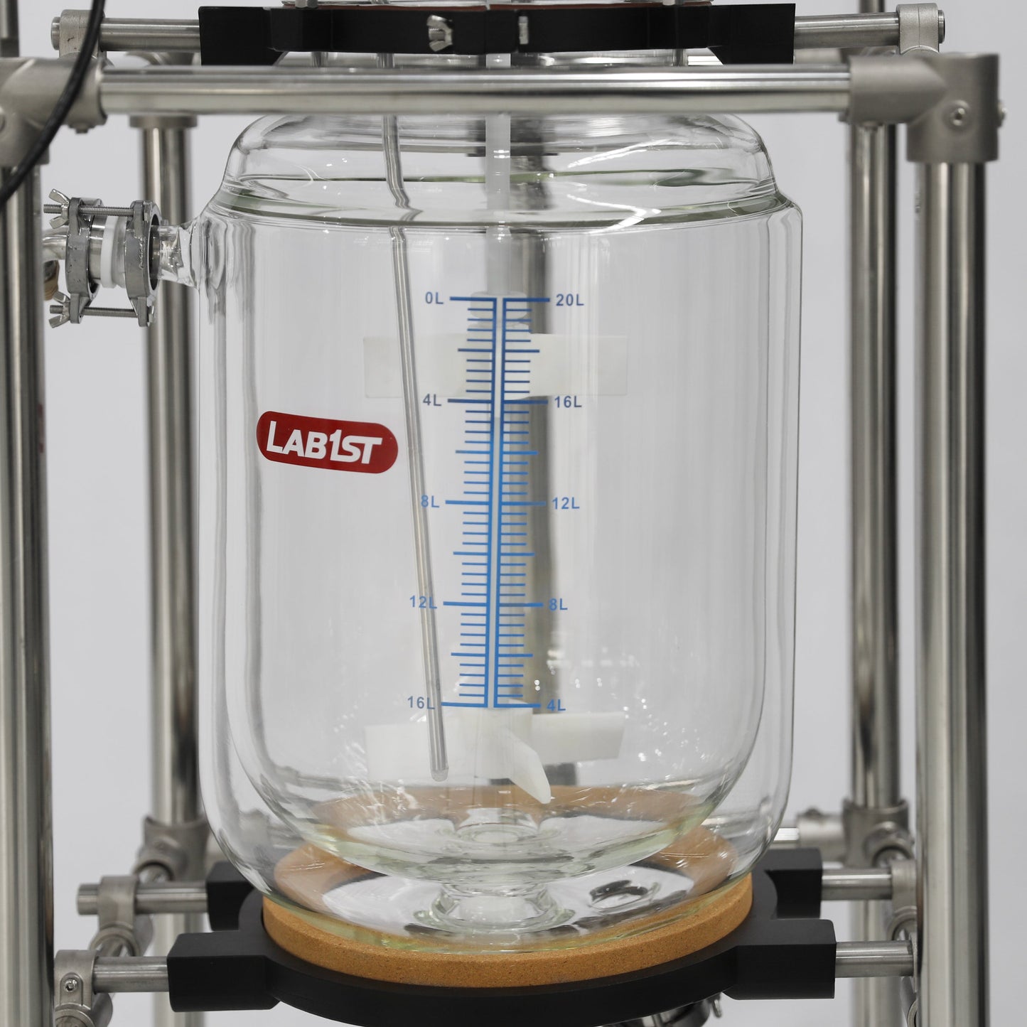 20L Chemical Lab Jacketed Glass Reactor Vessel with Digital Display for ...