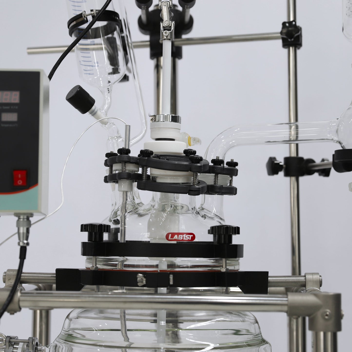 30L Chemical Lab Jacketed Glass Reactor Vessel with Digital Display for ...