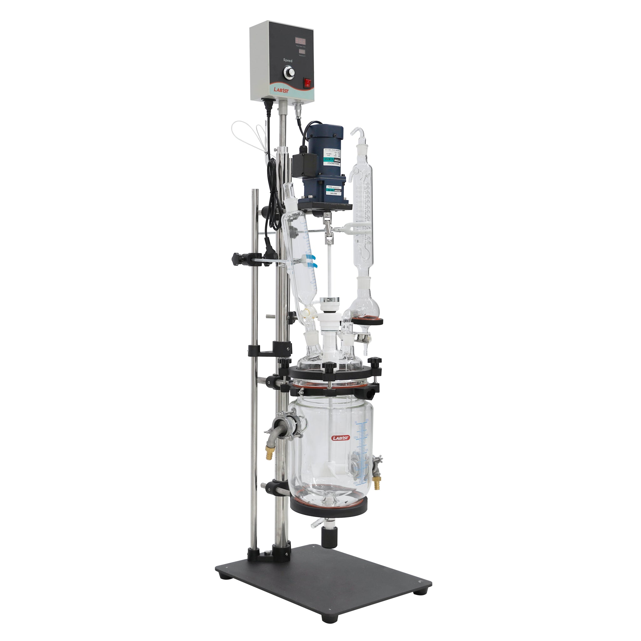 5L Chemical Lab Jacketed Glass Reactor Vessel with Digital Display for ...